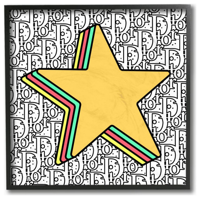 Star Shape Pop Art over High Fashion Pattern, 12 x 12 - Contemporary ...