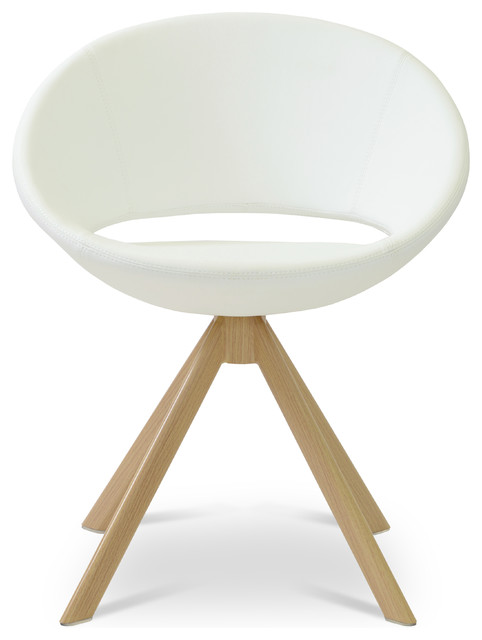 Crescent Sword Dining Chair, Natural Veneer Steel Base, Black ...