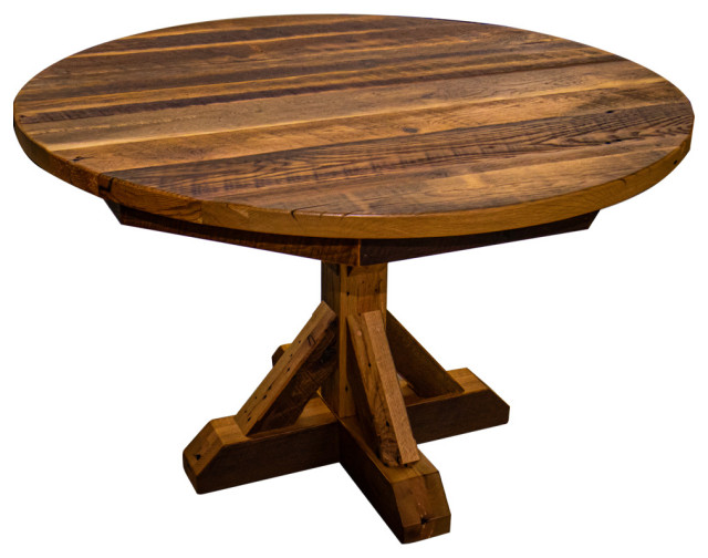 Jackson Reclaimed Wood Round Dining Table, 60x60 - Rustic - Dining ...