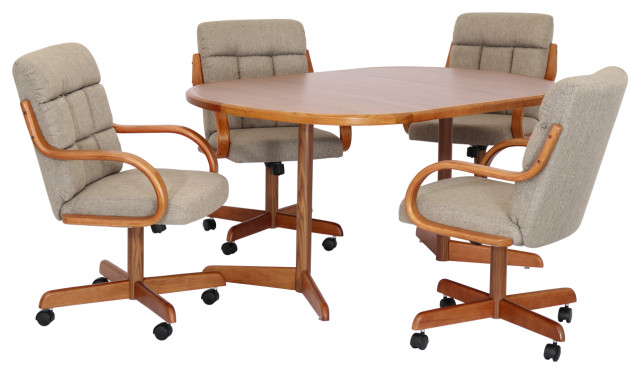 5-Piece 42x[42/60] Caster Dining Set Laminate Table Top & Toast Caster ...