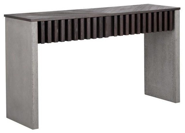 Halford Concrete and Wood Console Table - Industrial - Console Tables ...