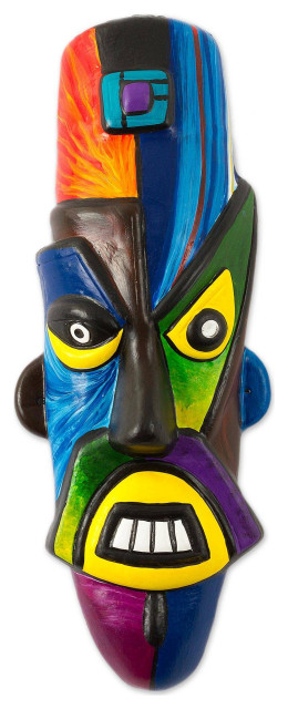 NOVICA Nazca Mustache And Ceramic Mask - Tropical - Wall Sculptures ...