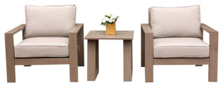 Finley 3-Piece Bistro Set, 24" End Table, Brama/Taupe - Contemporary ...