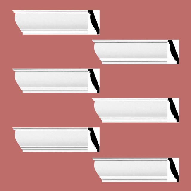 Cornice White Urethane Waterbury Simple Design 6 Pieces Totaling 564 ...