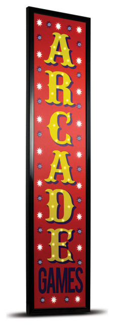 American Art Decor Arcade Games Framed LED Wall Sign - 40" x 10 ...