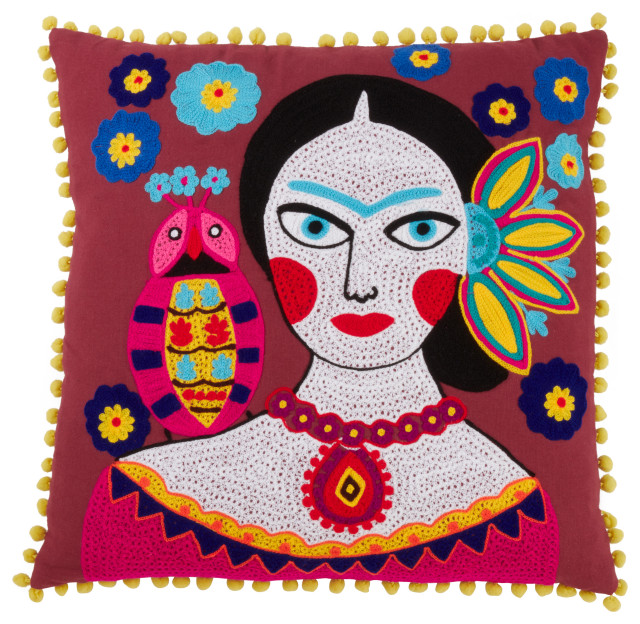 Pillow With Frida Kahlo Print, 18" - Contemporary - Decorative Pillows ...