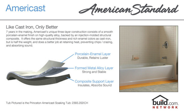 American Standard 2393.202 Princeton 60" Americast Bathtub ...