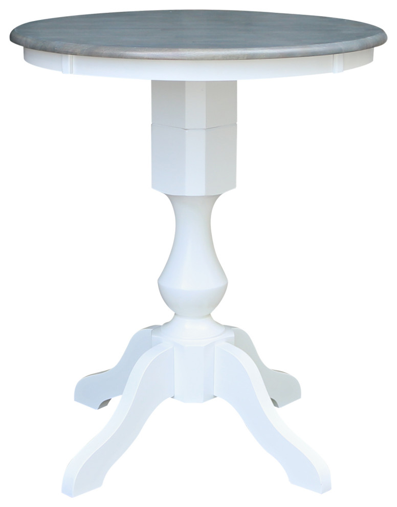 Round Top Pedestal Table, 30 Inch Round - French Country - Indoor Pub ...