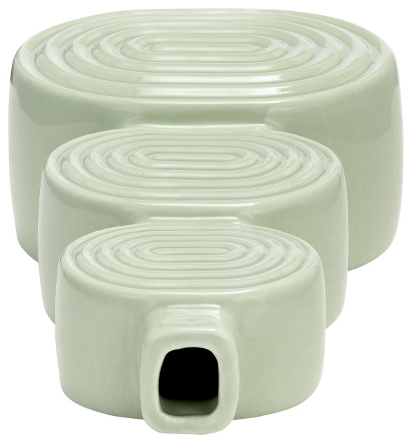 Ceramic 12" Stacked Circles Vase, Cucumber, 6x3x12 inches ...