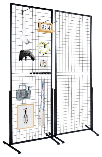 VEVOR 2'x5.6' Grid Wall Panels Tower 2 Packs Wire Gridwall Display ...