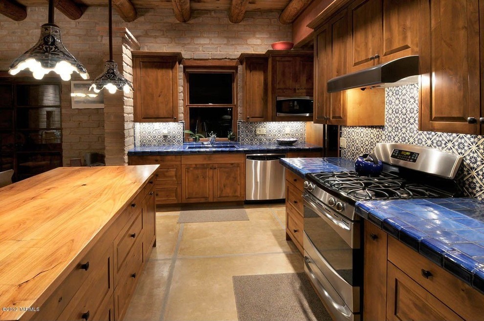 Adobe Home with Tile - Southwestern - Kitchen - Phoenix - by Myk's ...