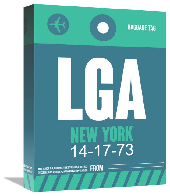 "LGA New York Luggage Tag 2" Fine Art Print, 12" x 16" - Modern ...