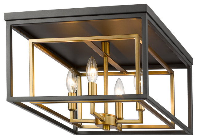 Z-Lite 457F Euclid 4 Light 15"W Nested Cube Flush Mount Ceiling ...
