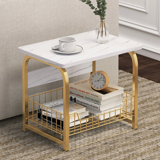 Metal Side Table With Storage Space, Nordic Design - Contemporary ...