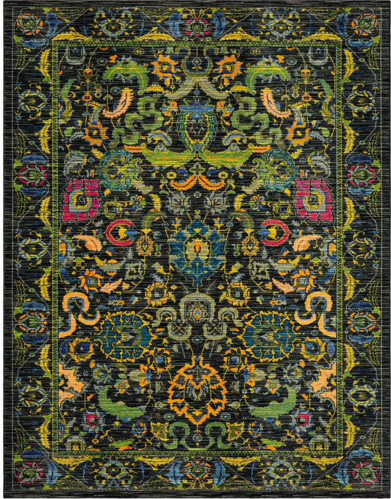 Mohawk Home Silvie Black 2' 6" x 10' Area Rug, 3' x 5' - Traditional ...