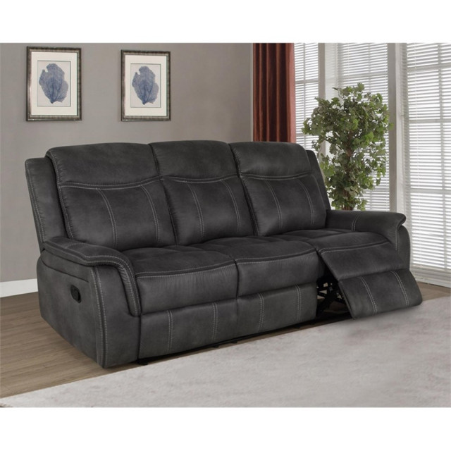Coaster Lawrence Faux Leather Upholstered Tufted Back Motion Sofa ...