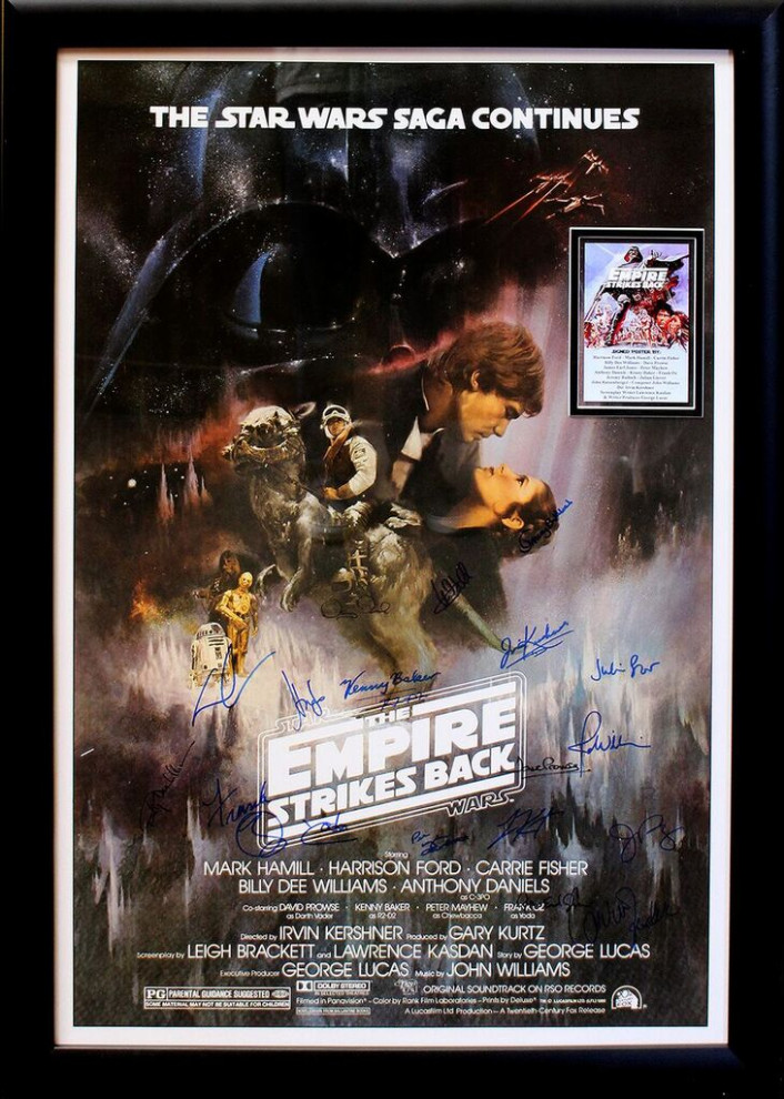 Star Wars The Empire Strikes Back Signed Movie Poster, Custom Frame ...