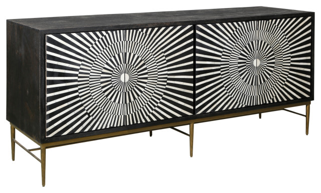 Tally Wood and Iron Black Server - Midcentury - Buffets And Sideboards ...