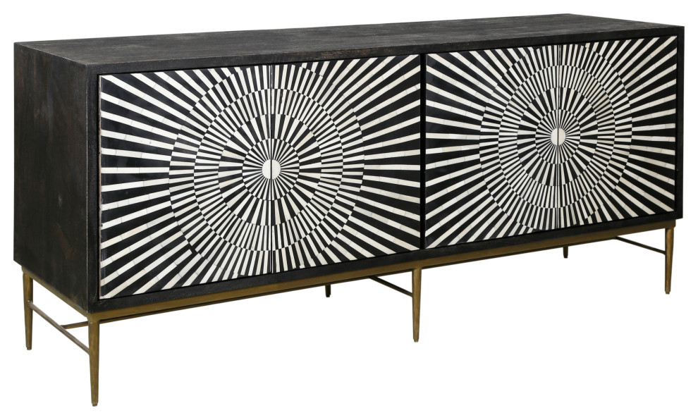 Tally Wood and Iron Black Server - Midcentury - Buffets And Sideboards ...