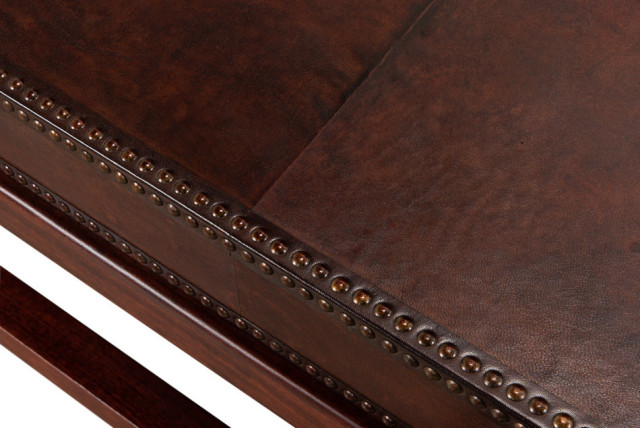 Winchester Rectangle Leather Coffee Table - Transitional - Coffee ...