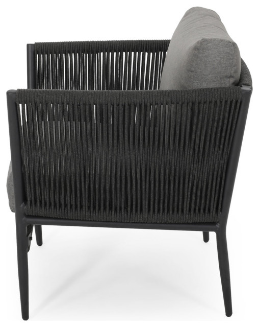 Andy Outdoor Rope Club Chair With Cushions, Set of 2 - Beach Style ...