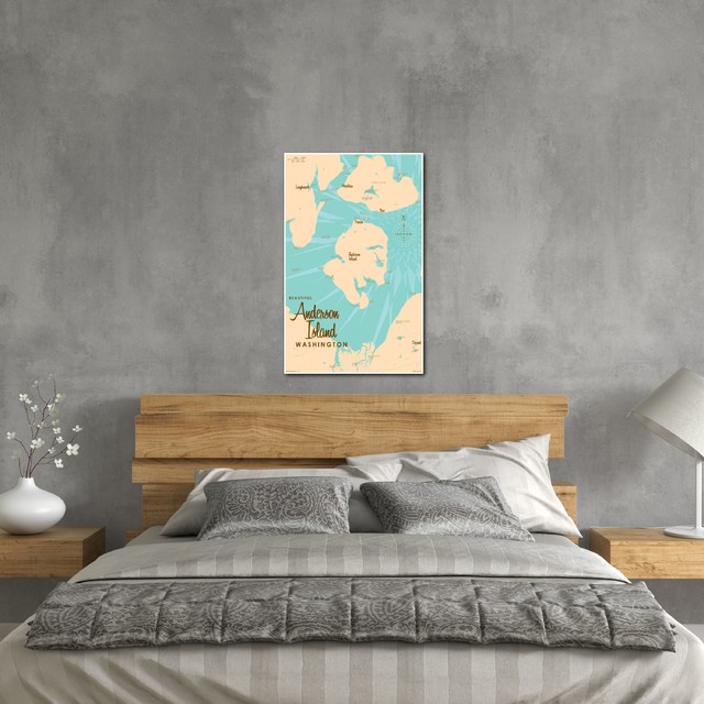 by Lakebound Anderson Island Washington Map Art Print, 24"x36 ...