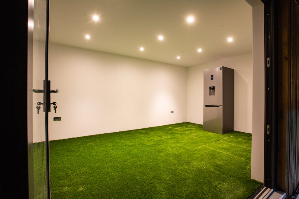 The Sunken Fire Pit & Garage Conversion Project - Modern ...