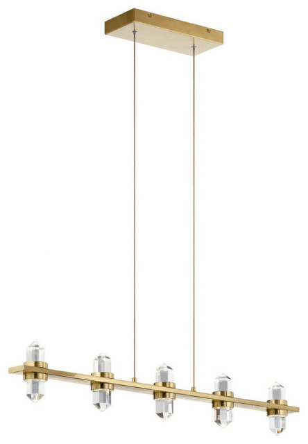 Elan Lighting 84067CG Arabella - 36.5" 33W 10 LED Linear Chandelier ...
