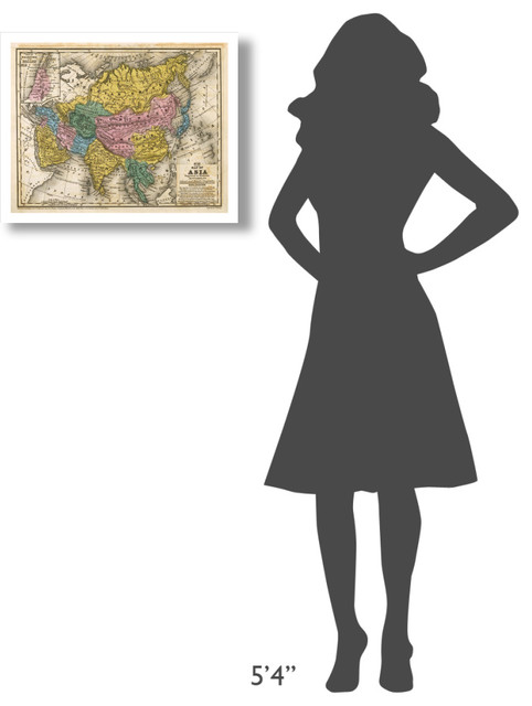 "Map of Asia, 1839" Digital Paper Print by Samuel Augustus Mitchell, 18 ...