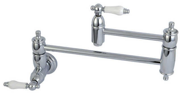KS3101PL Restoration Wall Mount Pot Filler Kitchen Faucet, Polished ...