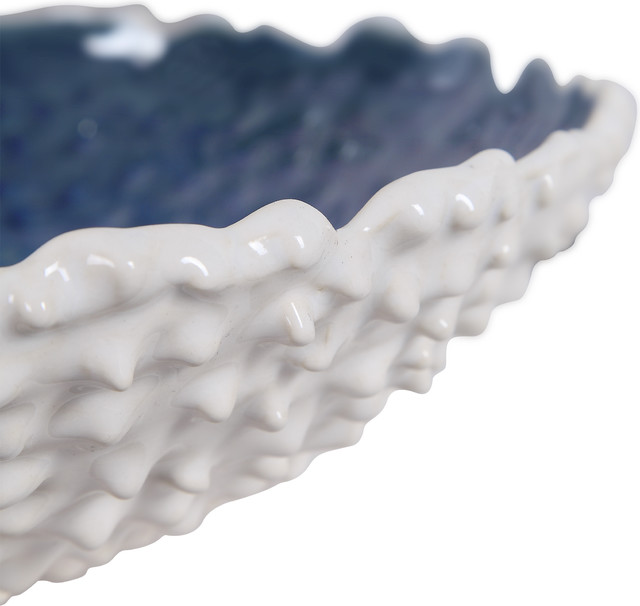 Ciji White Bowl - Beach Style - Decorative Bowls - by Ownax | Houzz