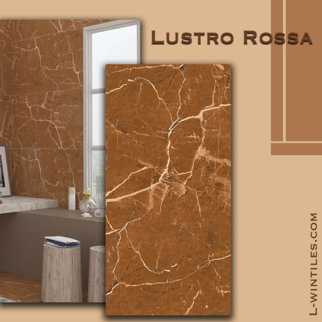 Vitrified Tile - 60 x 120 CM | Lustro Rossa - Indian - Bathroom - by ...