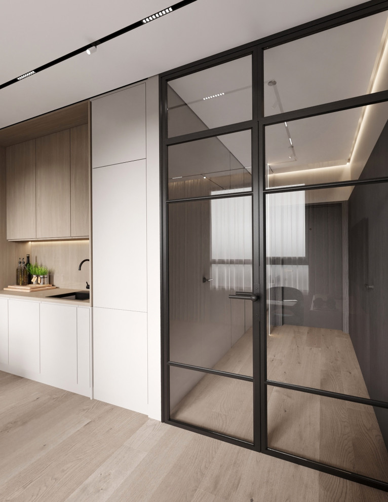 Glass and Wood kitchen - Modern - Kitchen - London - by Constructum ...