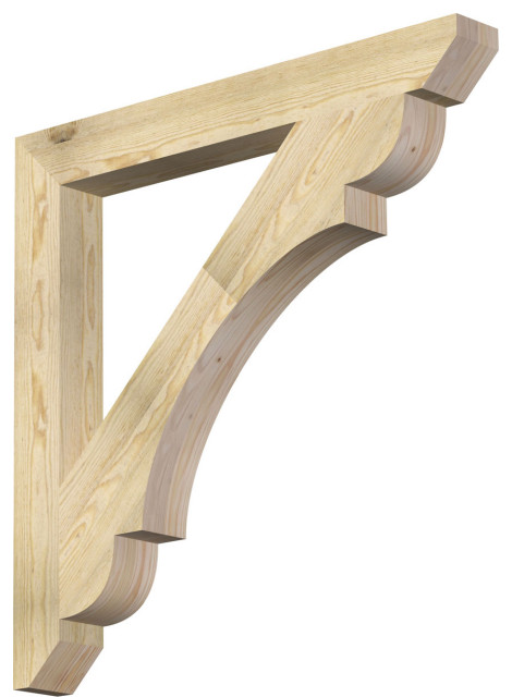 Balboa Traditional Bracket, 16"Dx28"H, 4"W Western Red Cedar/Rough Sawn ...