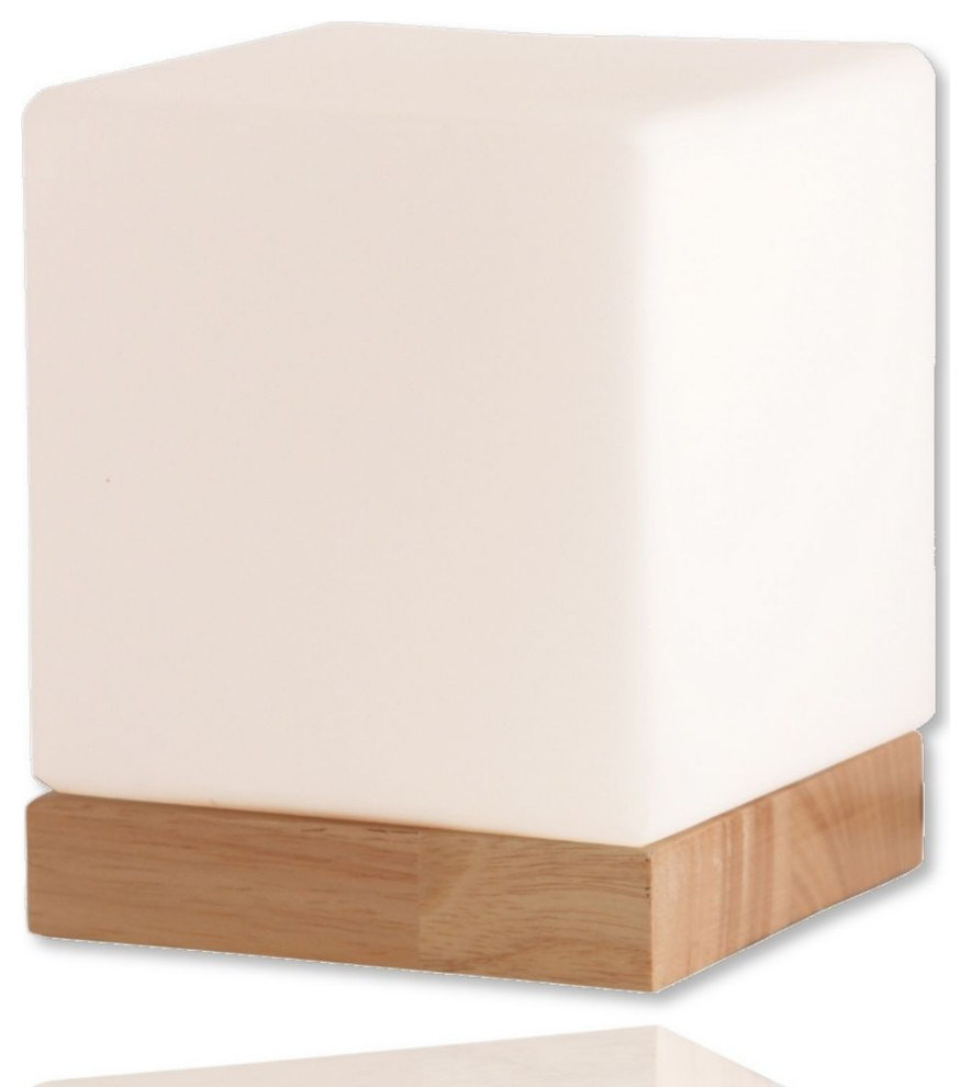 Light Accents Small Table Lamp Accent Lamp Glass Shade with Natural ...