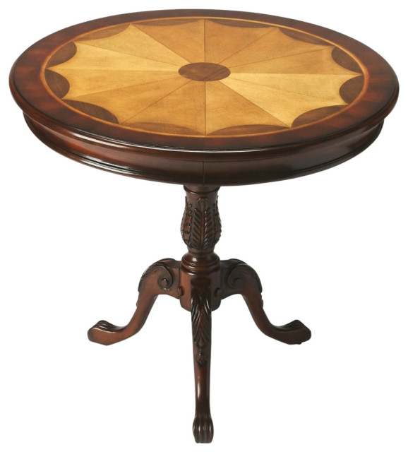 Carissa 30" Round Pedestal Foyer Accent Table - Traditional - Side ...