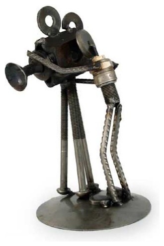 Rustic Camera Man Iron Statuette, Mexico - Industrial - Decorative ...