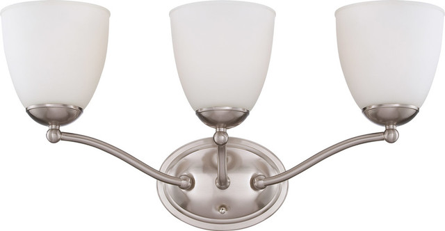 Nuvo Patton 3-Light 21" Brushed Nickel Vanity Wall Light - Traditional ...