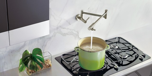 Moen Modern Pot Filler 2-Handle Kitchen Faucet - Transitional - Pot ...