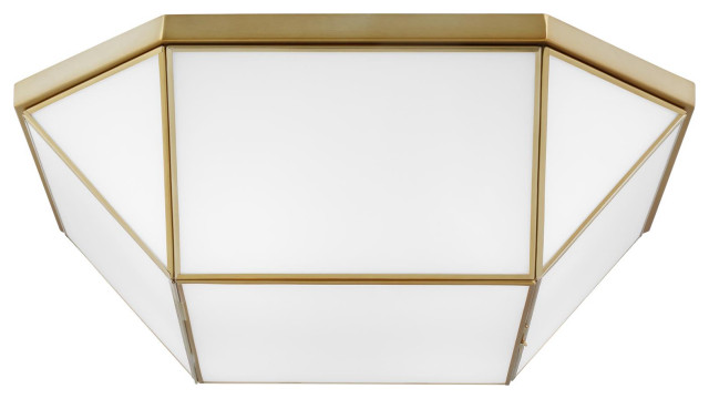 Morrison Four Light Ceiling Flush Mount, Satin Brass - Transitional - Flush-mount Ceiling ...