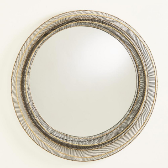 Wire Ribbon Natural Iron/Brass Braising Mirror - Contemporary - Wall ...