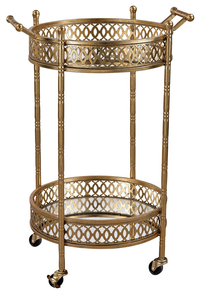 Banded Round Bar Cart - Traditional - Bar Carts - by GwG Outlet
