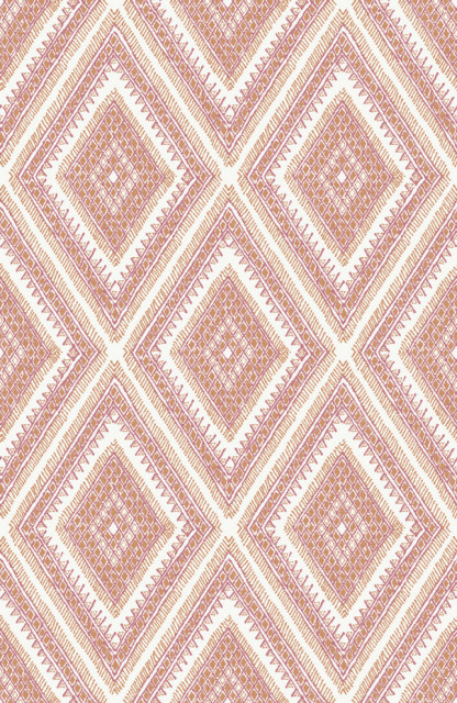 Zaya Orange Tribal Diamonds Wallpaper, Sample, Swatch - Southwestern ...
