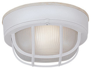 Designers Fountain Bulkhead 7" Round Bulkhead w/Guard, White - Beach ...