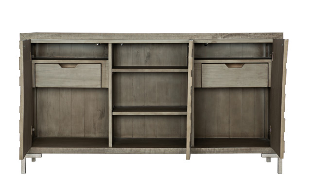 Bernhardt Loft Shaw Buffet, Morel/Glazed Silver - Farmhouse - Buffets ...