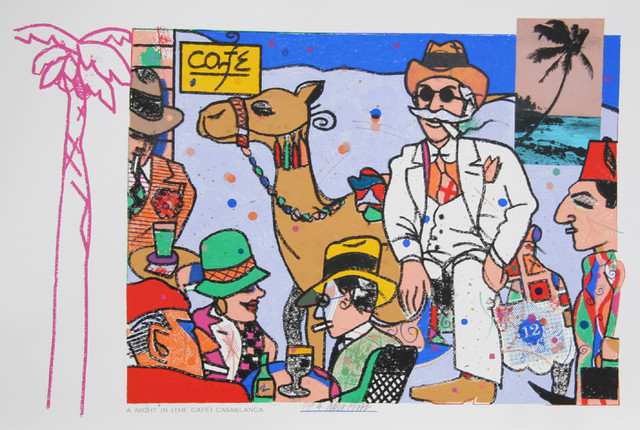 Richard Merkin, A Night, In the Cafe Casablanca, Lithograph ...