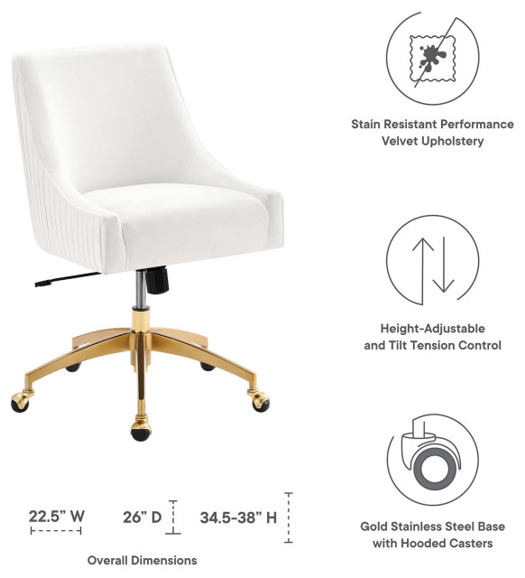 Discern Performance Velvet Office Chair - Contemporary - Office Chairs ...