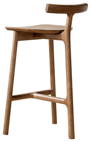 Nordic-Styled Bar High Stool Made of Solid Wood, H23.6" - Midcentury ...