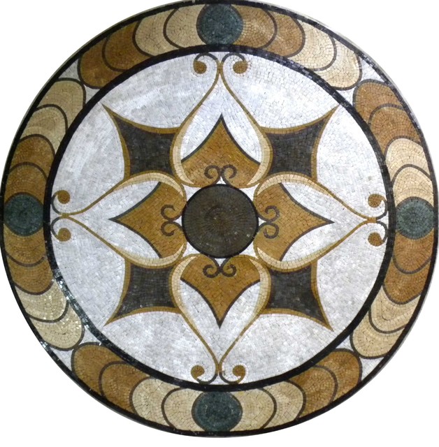Arabesque Medallion, Afya Iii, 24" x 24" - Contemporary - Tile Murals ...