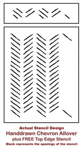 Hand Drawn Chevron Allover Stencil Reusable Stencils For DIY Wall Decor ...